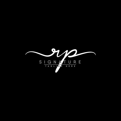 Rp handwritten signature logo - template Vector Image