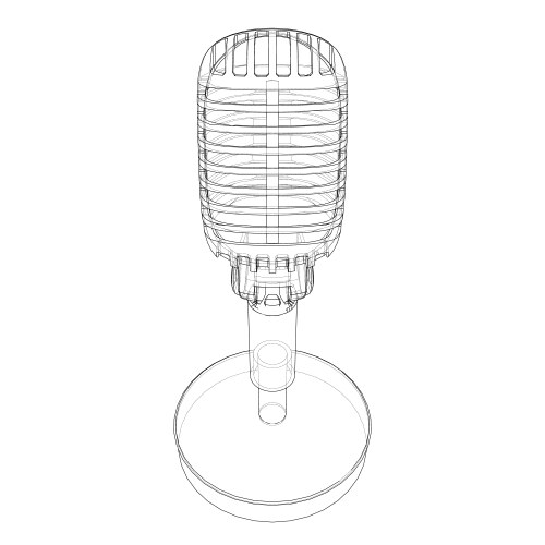 Hand drawn studio microphone Royalty Free Vector Image