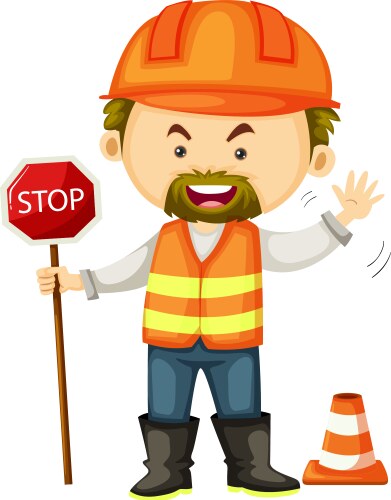 Cartoon construction worker Royalty Free Vector Image