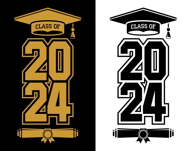 2024 graduate class logo Royalty Free Vector Image