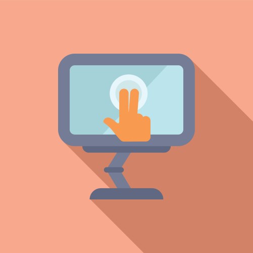 Cartoon hand clicking on computer monitor icon Vector Image