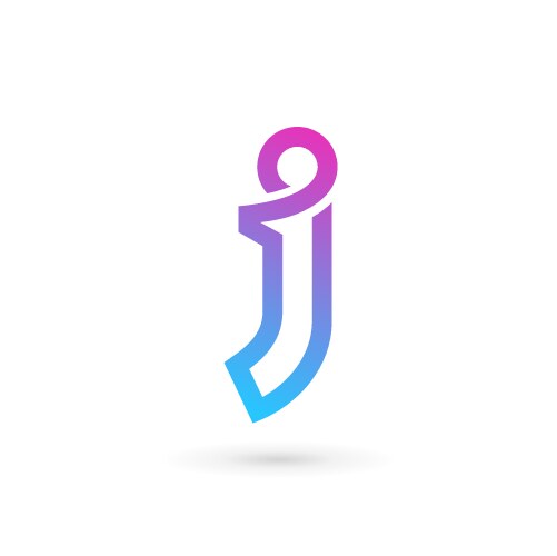 Simple beautiful letter j ribbon logo Royalty Free Vector
