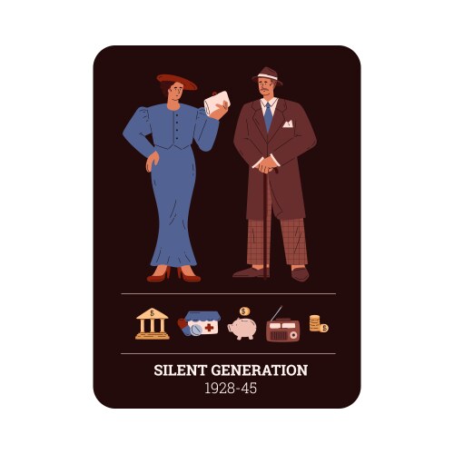 Fashion and activity by generation set Royalty Free Vector