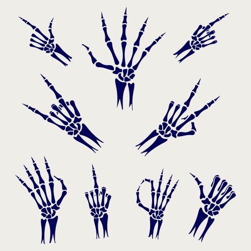 Skeleton hand with four aces Royalty Free Vector Image