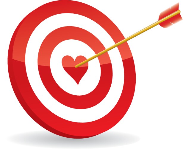 Target love Royalty Free Vector Image - VectorStock