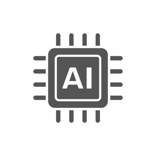 Artificial intelligence ai processor chip icon Vector Image
