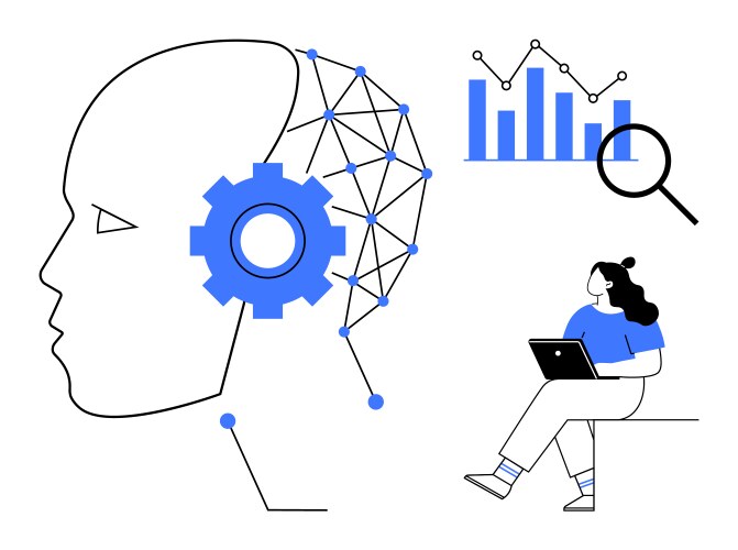 Artificial intelligence concept with human head Vector Image