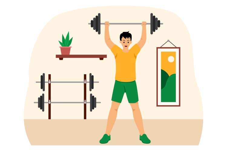 Healthy activity flat design Royalty Free Vector Image