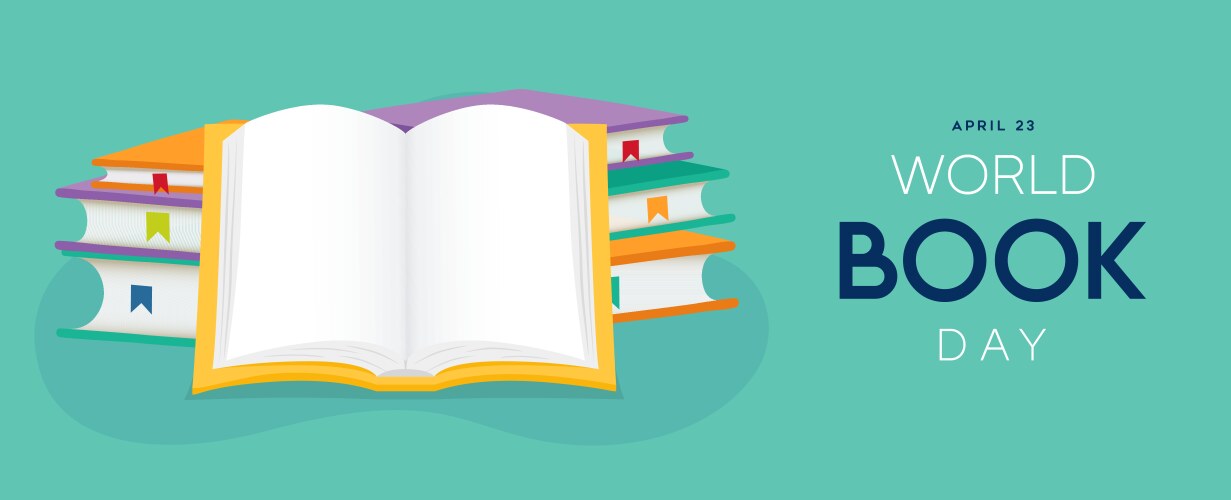 Education background with books in flat design Vector Image