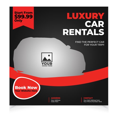 Car rent brochure flyer design layout template Vector Image