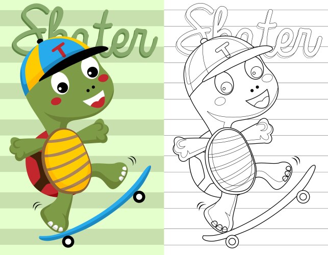 Turtle cartoon with blank sign Royalty Free Vector Image