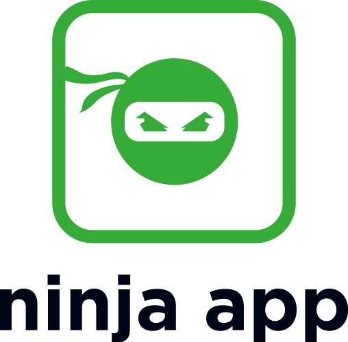 Creative ninja app icon logo design concept Vector Image