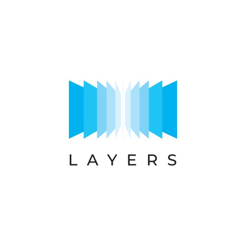 Layer icon logo stack paper symbol flat Royalty Free Vector