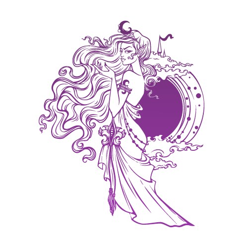 Fantasy style elf princess Royalty Free Vector Image