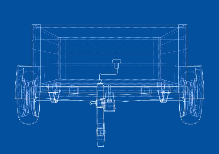Open trailer sketch Royalty Free Vector Image - VectorStock
