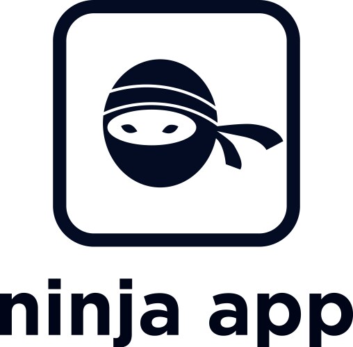 Creative ninja app icon logo design concept Vector Image
