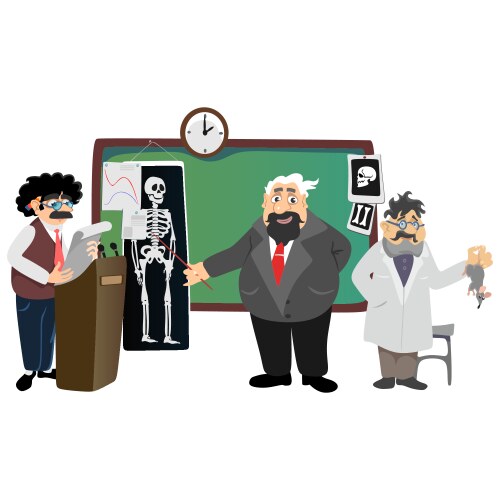 Math professor at the blackboard Royalty Free Vector Image