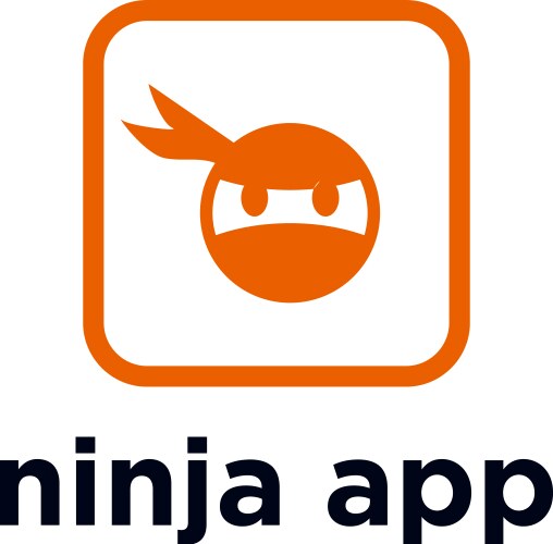 Creative ninja app icon logo design concept Vector Image