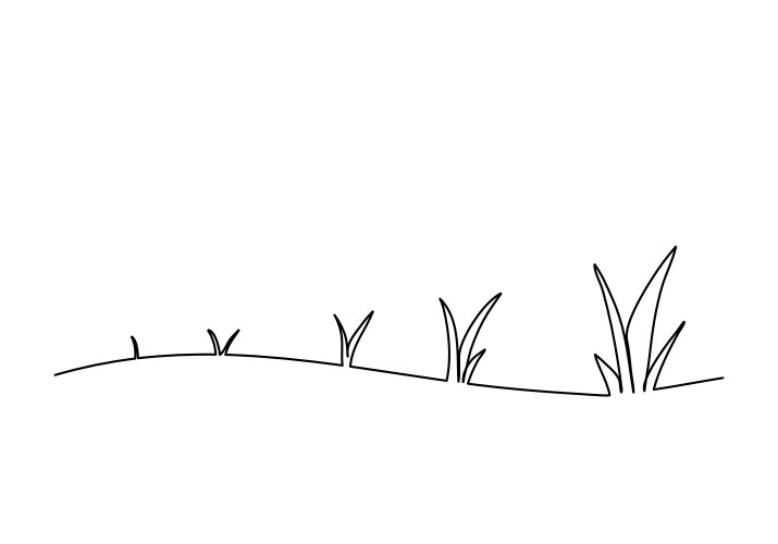 Reed or marsh hornwort one line drawing Royalty Free Vector