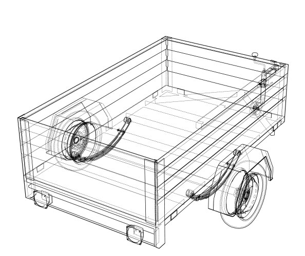 Open trailer sketch Royalty Free Vector Image - VectorStock