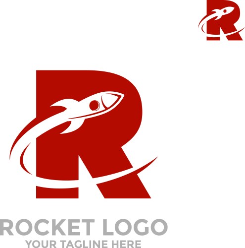 Letter r vocabulary rocket Royalty Free Vector Image
