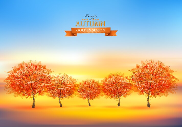 Fall autumn colorful leaves background Royalty Free Vector