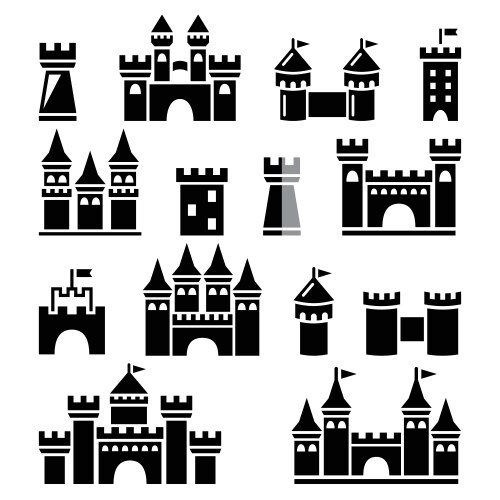 Castle icon set Royalty Free Vector Image - VectorStock