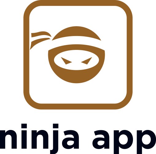 Creative ninja app icon logo design concept Vector Image