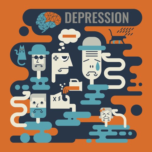 Depression infographic Royalty Free Vector Image