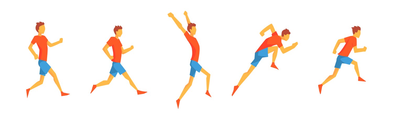 Woman run marathon race moving fast and sprinting Vector Image