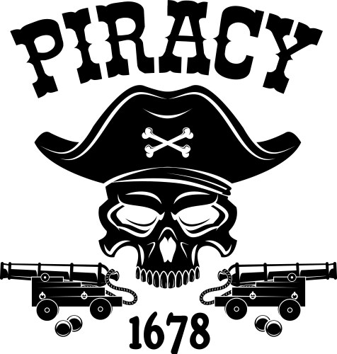 Pirate icons jolly roger skulls piracy symbols Vector Image