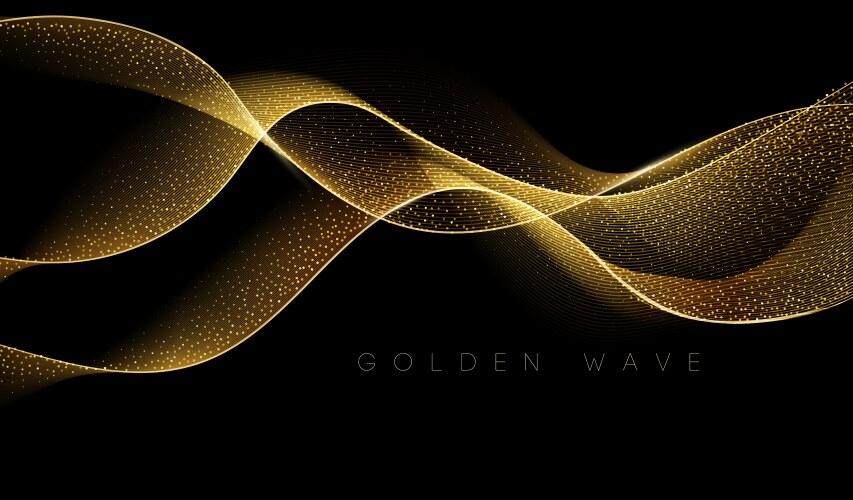 Abstract shiny color gold wave design element Vector Image