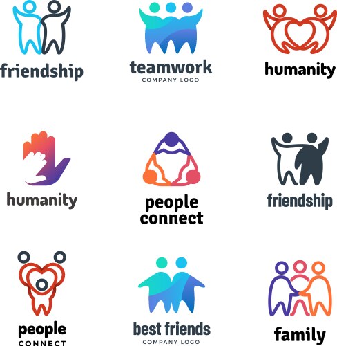 Friends buddies man hug line icons friendship Vector Image