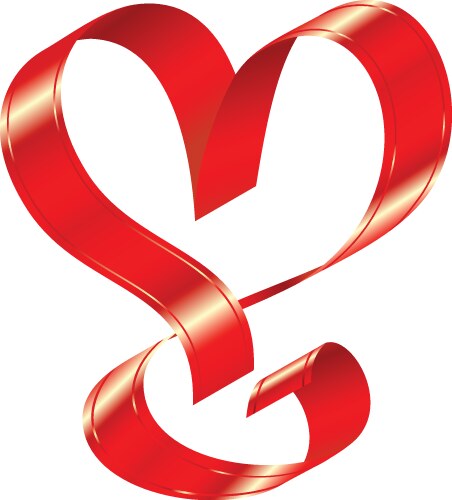 Heart shaped blue yellow ribbon over white Vector Image