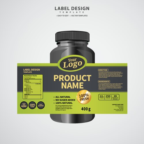 Label and packaging template design Royalty Free Vector