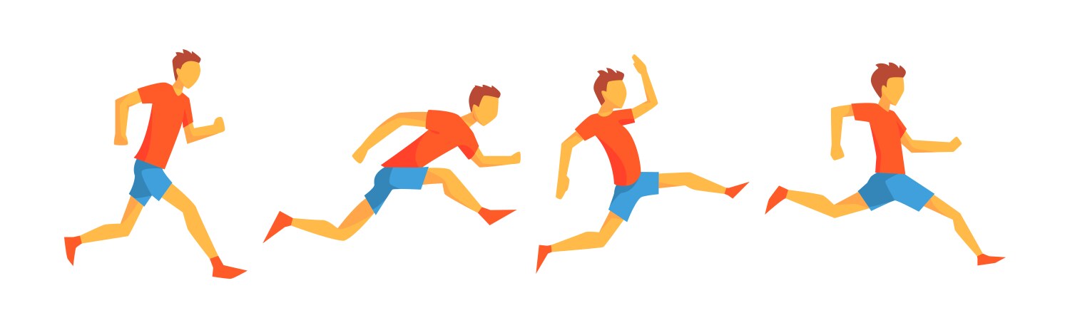 Man run marathon race moving fast and sprinting Vector Image