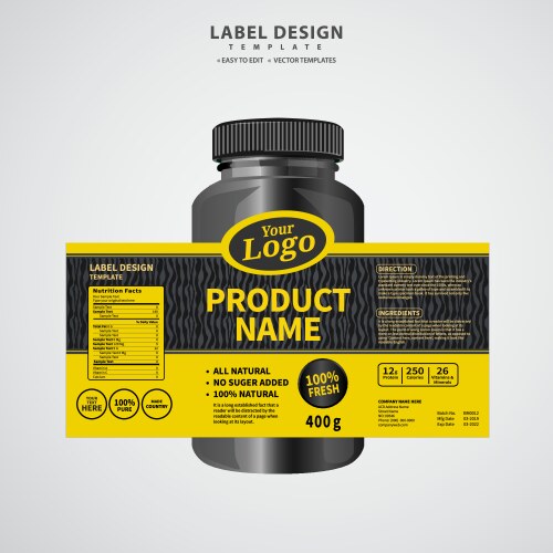 Label and packaging template design Royalty Free Vector