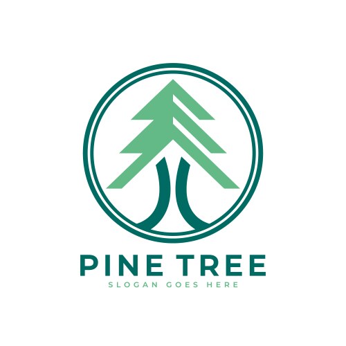 Pine trees logo design abstract geometric Vector Image