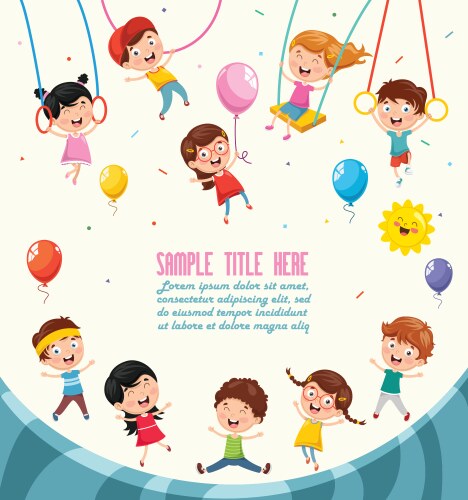 Background with children Royalty Free Vector Image