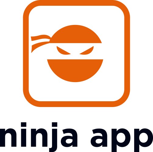 Creative ninja app icon logo design concept Vector Image