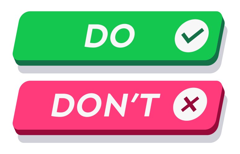 Do and dont infographic template midern Royalty Free Vector