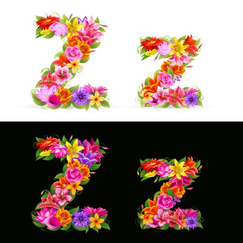 Alphabet Flower Font Vector Images (over 37,000)