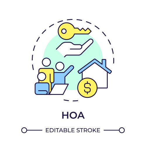 Hoa security multi color concept icon Royalty Free Vector