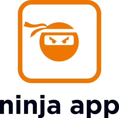Creative ninja app icon logo design concept Vector Image