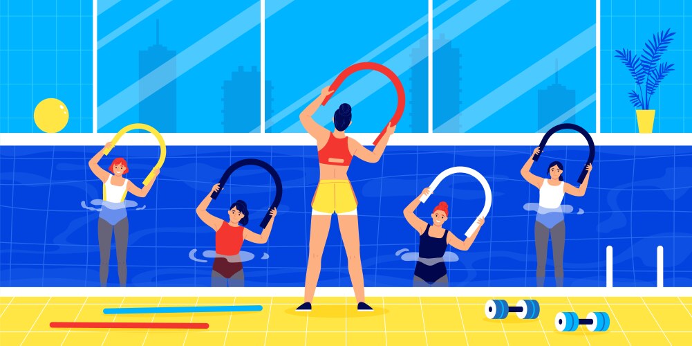 People in swimming pool Royalty Free Vector Image