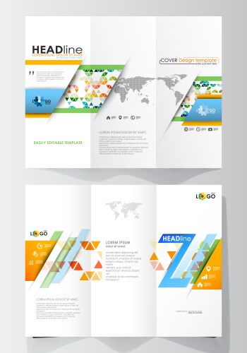Tri-fold brochure business templates on both sides