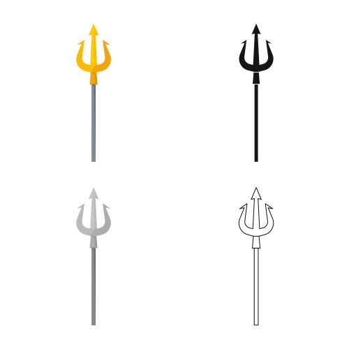 Poseidon Trefork Symbol Poseidon Gaffel Ikon. Enkel Stil Hav Produkter