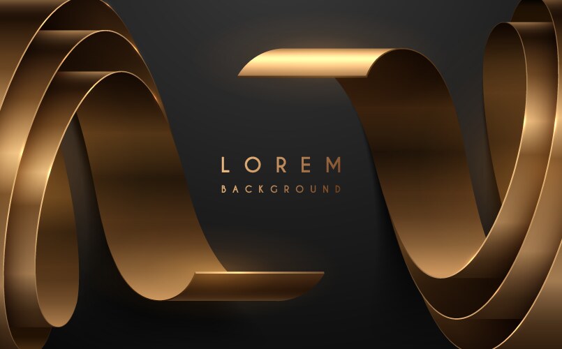 Abstract golden circle ribbons background Vector Image