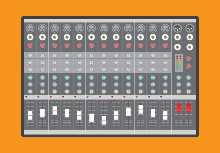 Audio mixer set cartoon Royalty Free Vector Image