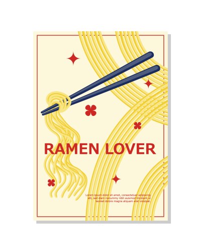 Ramen poster template Royalty Free Vector Image